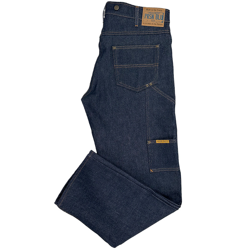 Work Jeans with buttons Rinsed Blue