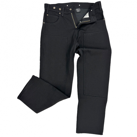 Double Knee Jeans with buttons Rinsed Black