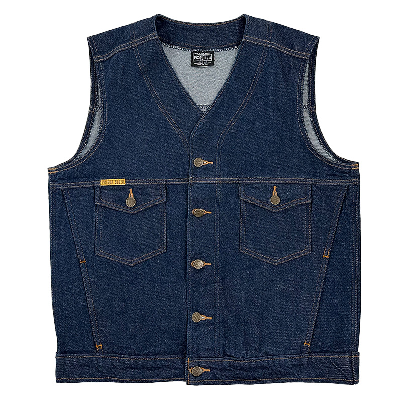 Western Vest Rinsed Blue Unlined